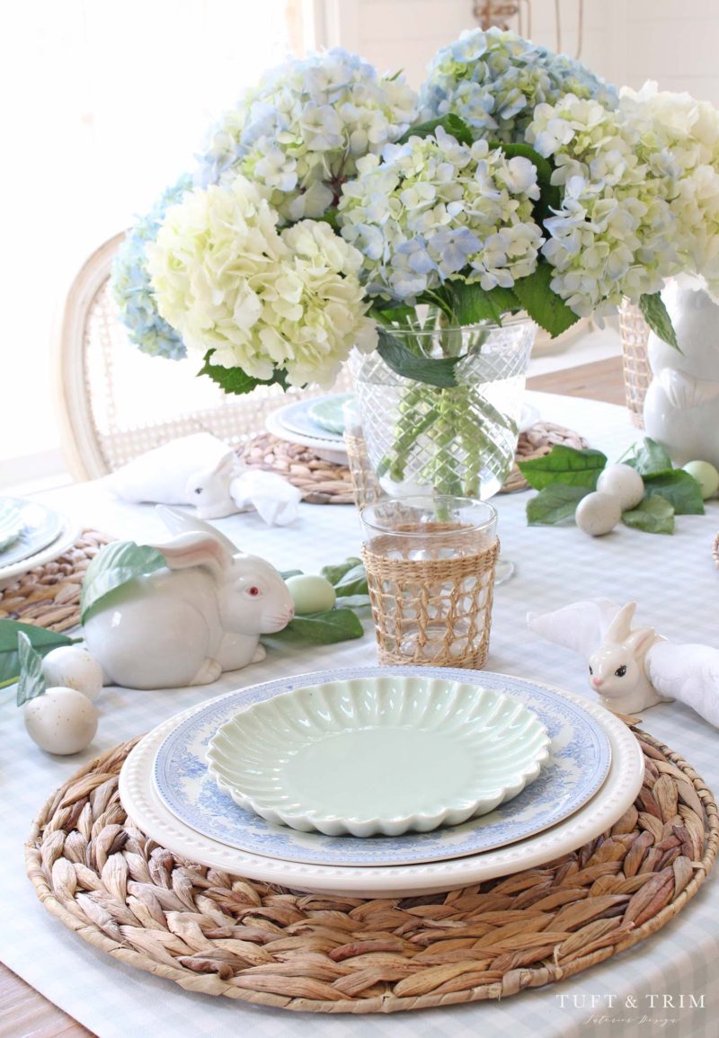 Blue & Green Spring Table Decor - Tuft & Trim