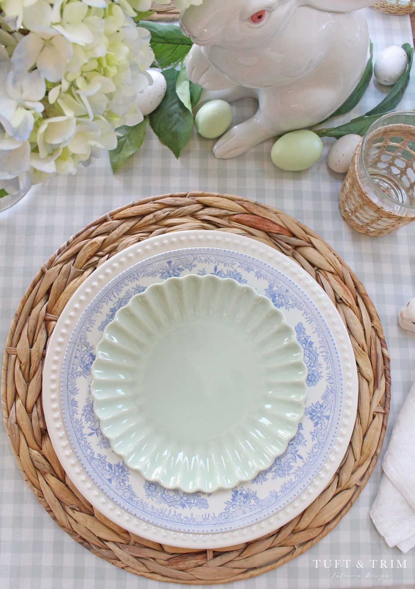 Blue & Green Spring Table Decor - Tuft & Trim